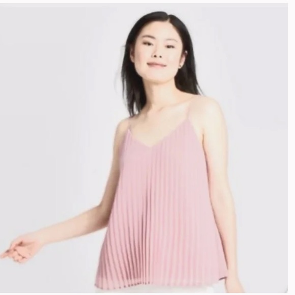 a new day | Tops | A New Day Pink Spaghetti Strap Pleated Pleats ...
